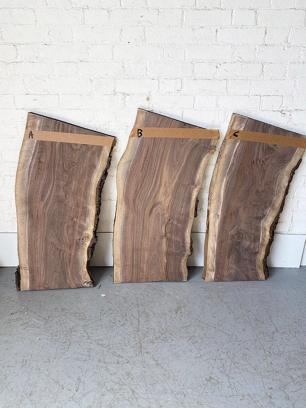 Black Walnut - Waney Edge Boards from Croydon | Live Edge Rustic Wood