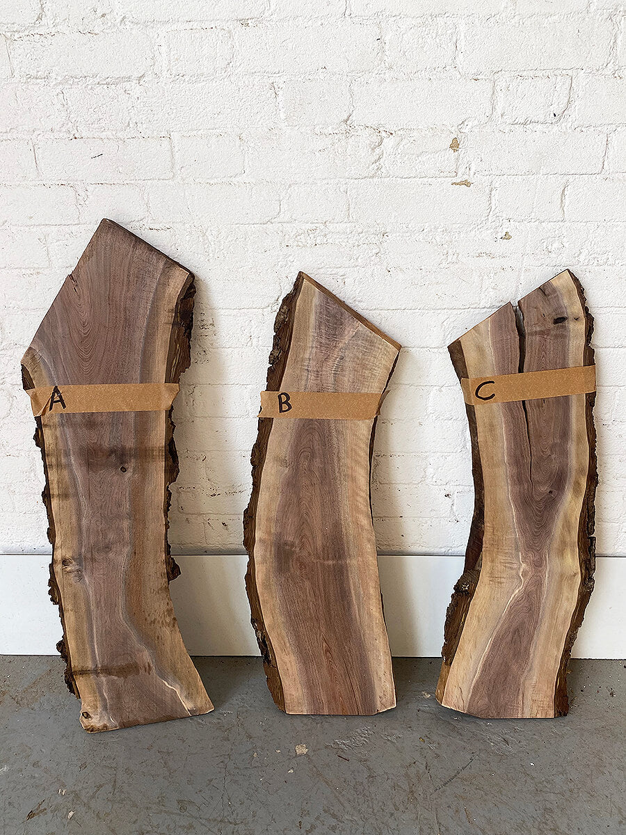 Black Walnut - Waney Edge Boards from Croydon | Dark Tones Live Edge