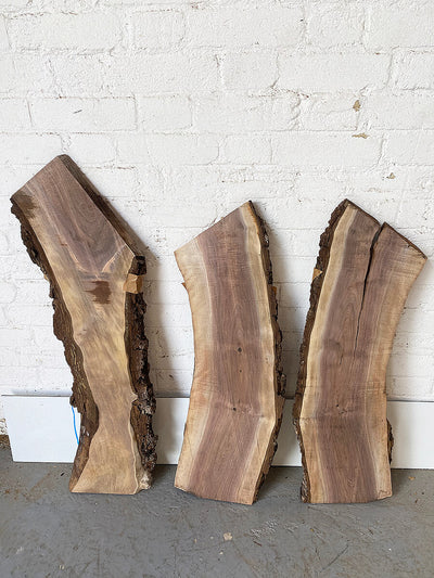 Black Walnut - Waney Edge Boards from Croydon | Dark Tones Live Edge
