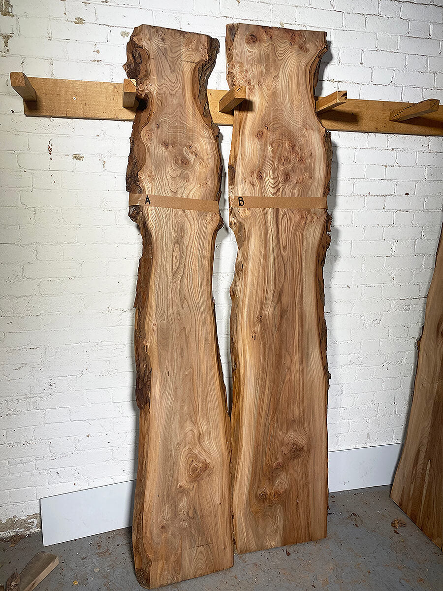 Elm - Double Live Edge Boards from Abbots Ripton Estate | Waney Edge