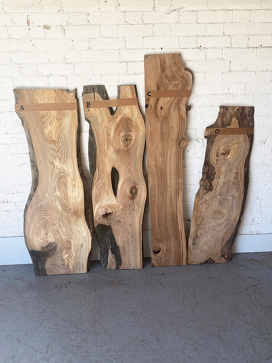 Elm - Live Edge Character Boards from Brighton | Rustic Finish Wood